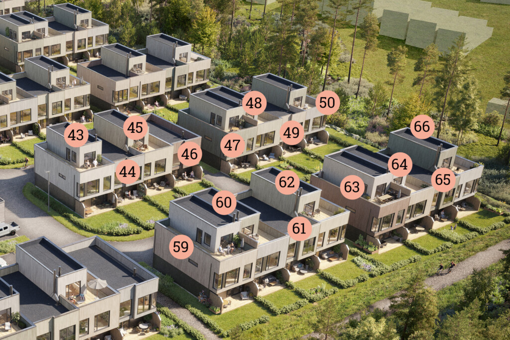 Rekkehus over to og tre etasjer med garasje - Kvitre